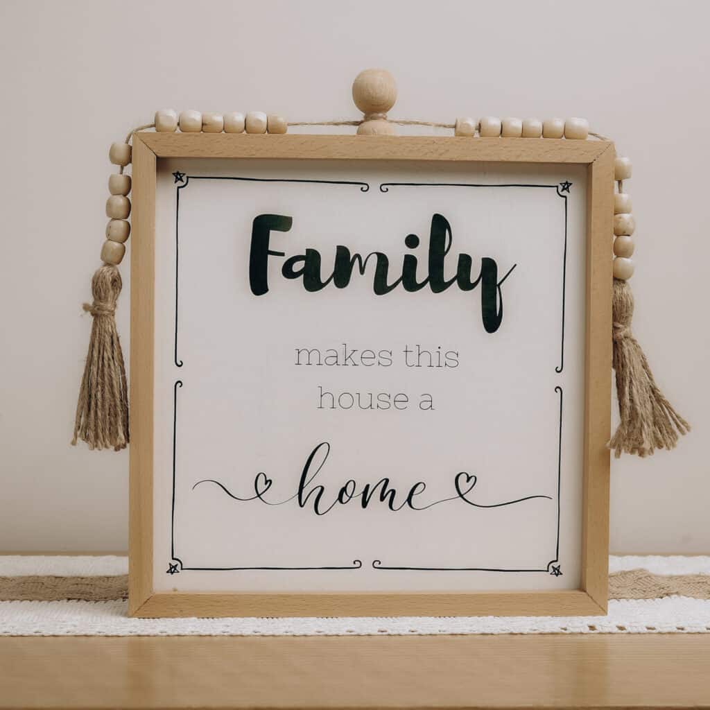 Family Beaded Wood Frame - I Make This