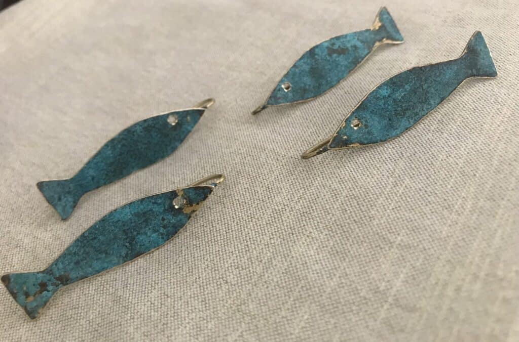 Patina fish earrings - I Make This