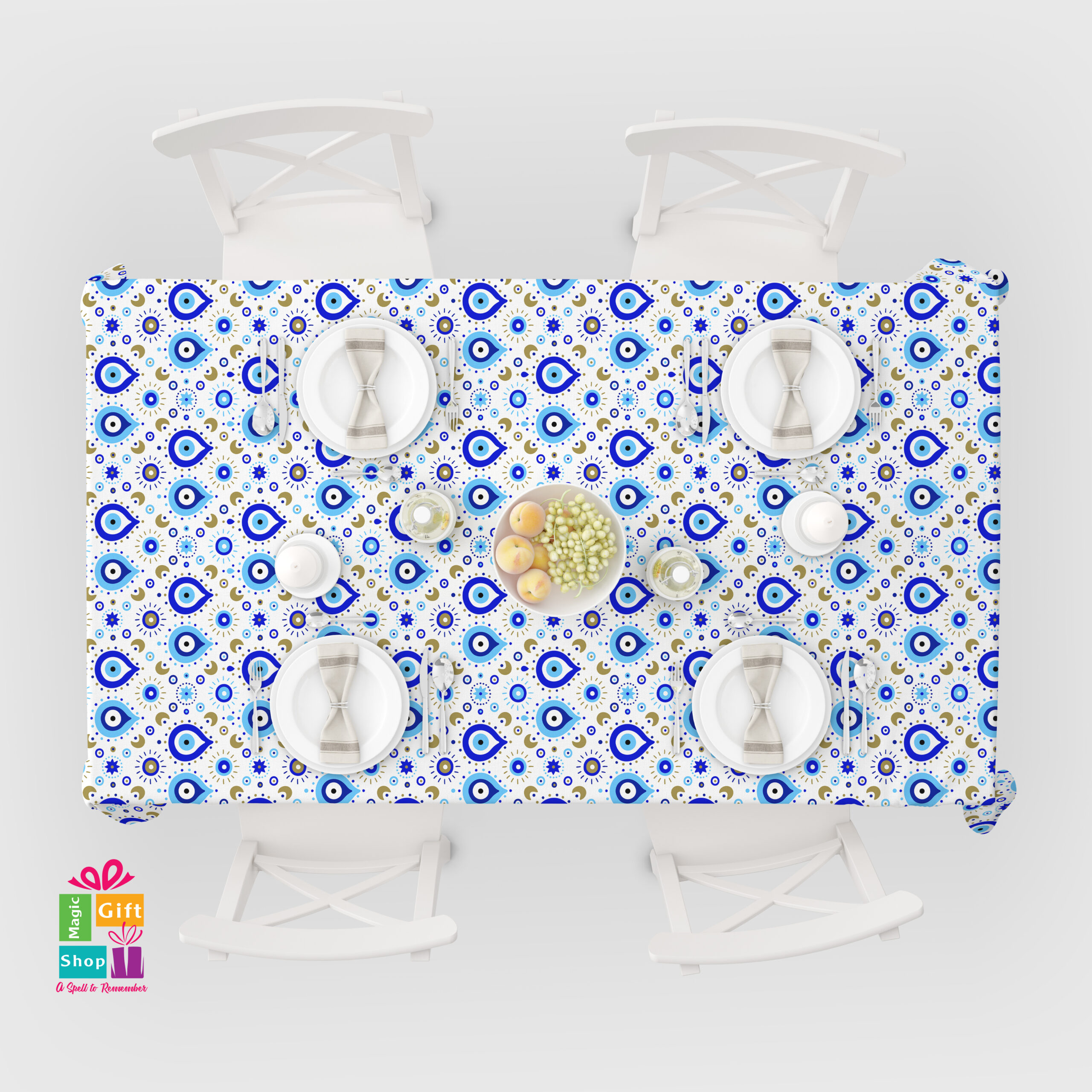 Evil eye pattern for Ramadan (runner-tablecloth-cushion) – I Make This