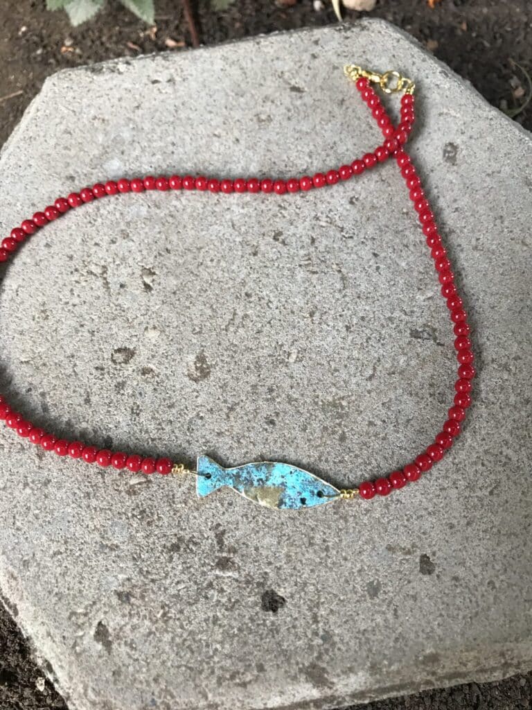 Patina fish necklace - I Make This