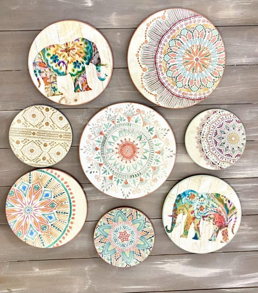 Colorful Elephant Mandala Wall Plates - I Make This