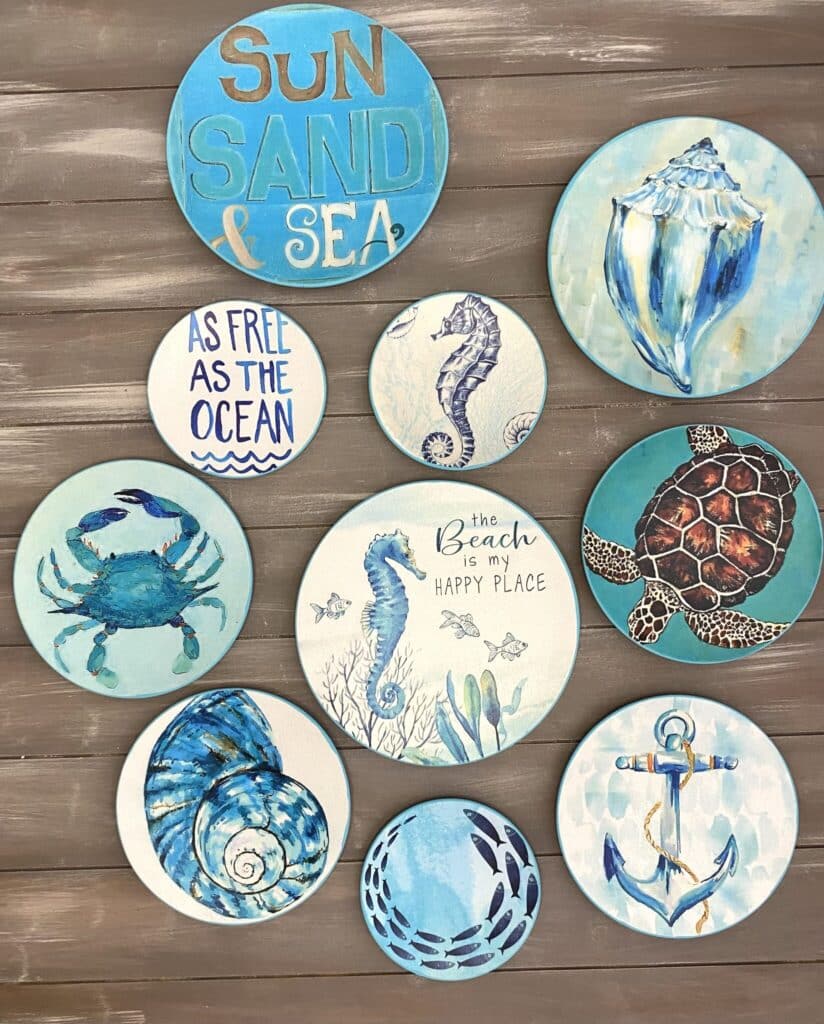 Turquoise Sea Wall Plates - I Make This