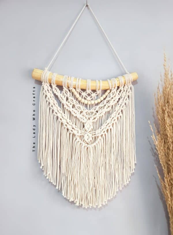 Macrame wall hanging with wood beads – I Make This