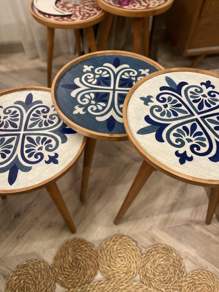 Blue side tables - I Make This