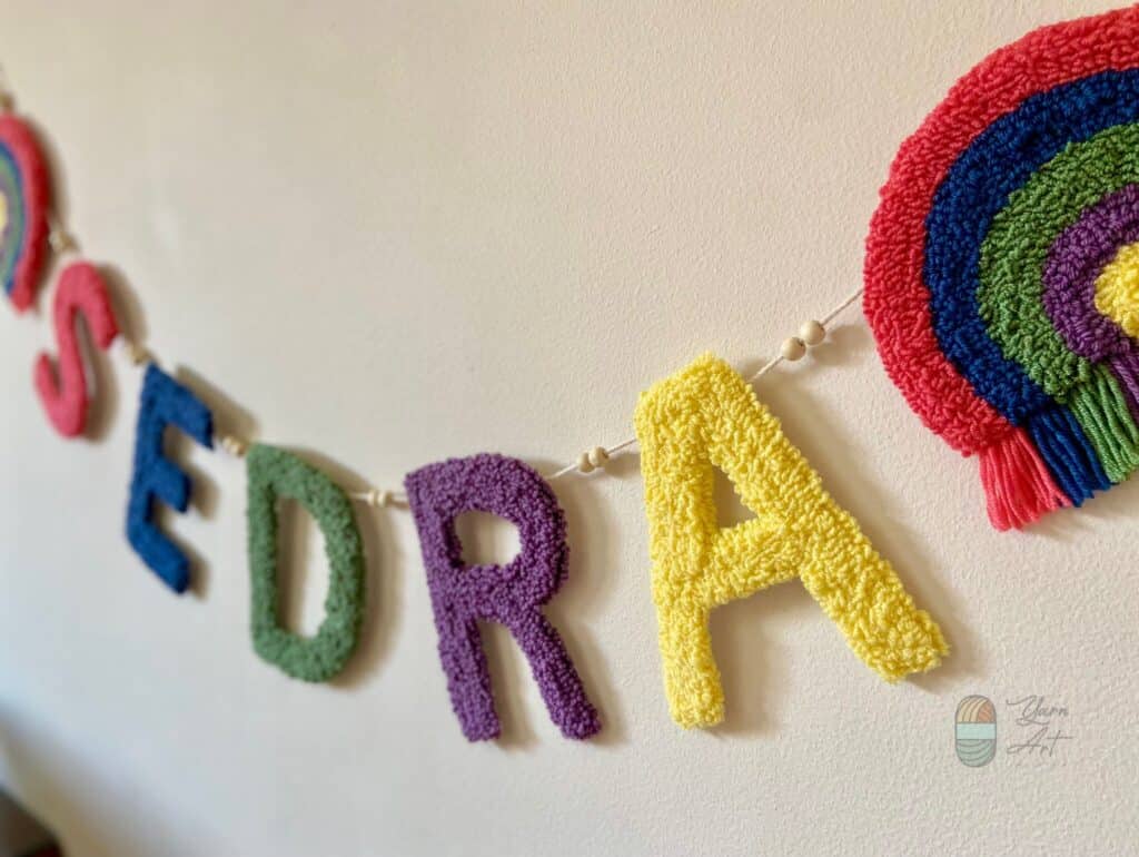 Handmade Punch Needle "SEDRA" name wall hanging - I Make This