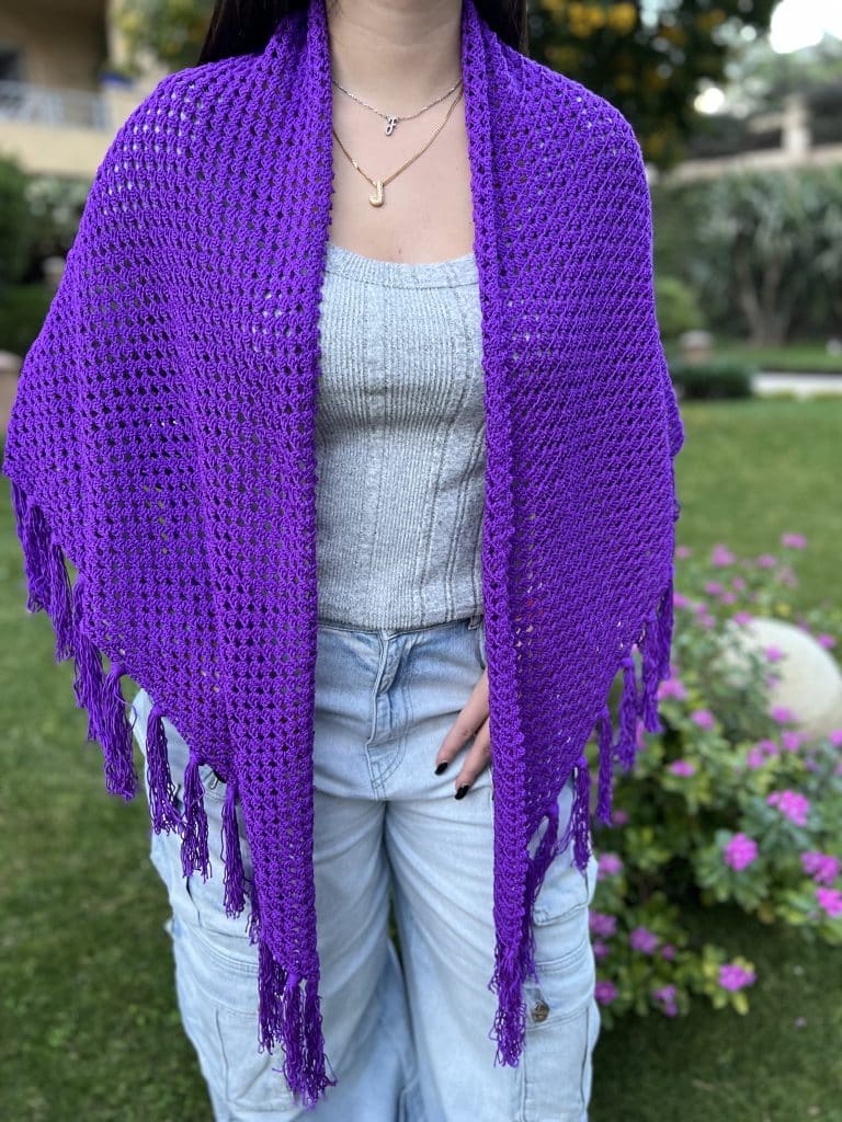 Purple Crochet Shawl - I Make This